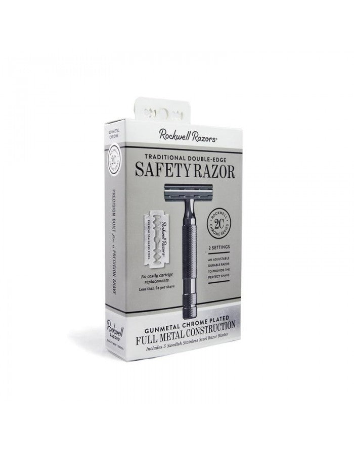 Rockwell Razor 2C Double Edge Razor- white chrome – TKO Beards